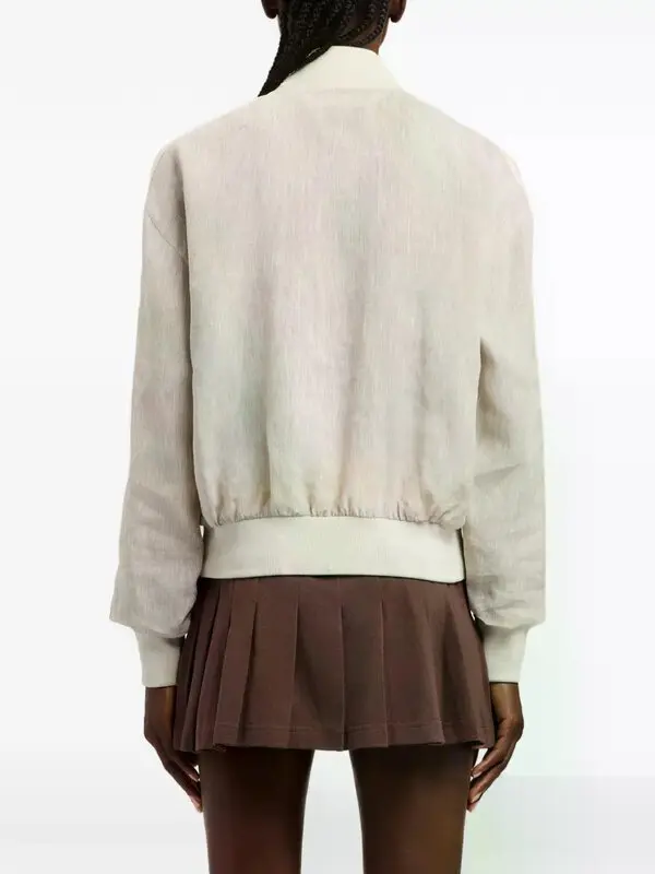 Palm Angels Logo Cotton Jacket - Neutrals