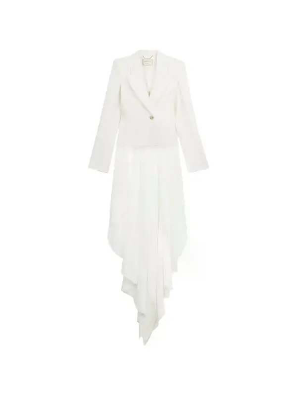 Blumarine Single-breasted Blazer With Asymmetric Hem - White