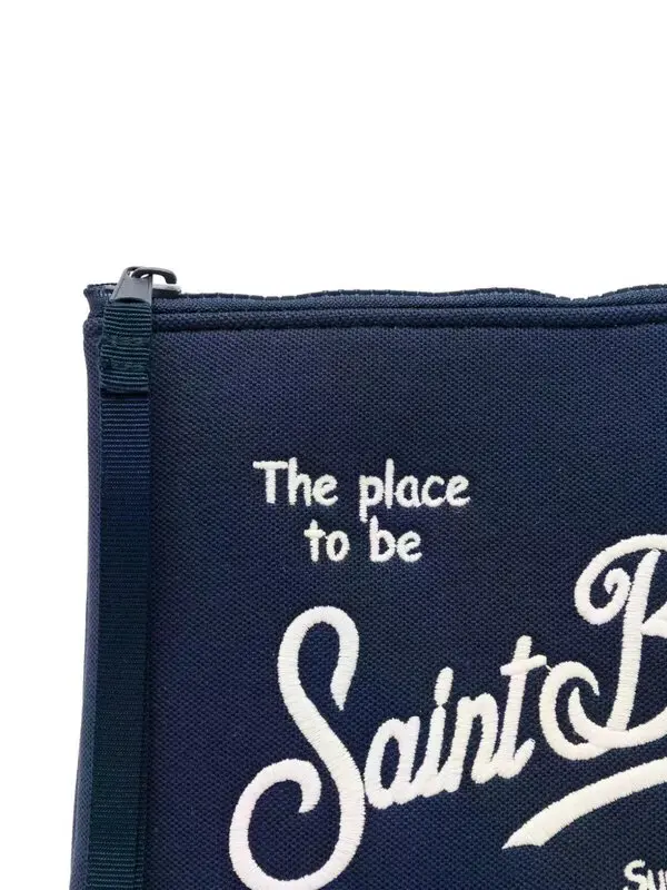 MC2 SAINT BARTH Logo-embroidered Clutch - Blue