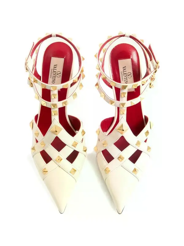 Valentino Garavani Studded Kidskin Pumps 100mm - Neutrals