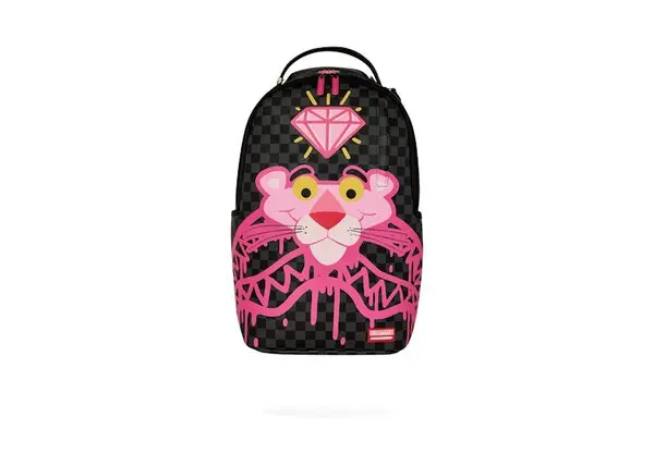 SPRAYGROUND Panther Drippy Diamonds Backpack - Black/pink