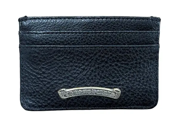 Chrome Hearts Scroll Leather Cardholder - Black