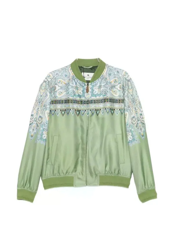 Etro Paisley-print Bomber Jacket - Green