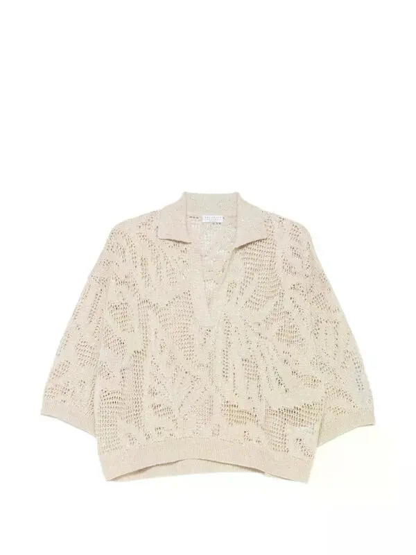 Brunello Cucinelli Openwork Sweater - Neutrals