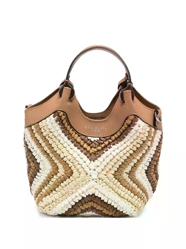 GIANNI CHIARINI Mini Diamix Woven Geometric-pattern Shoulder Bag - Neutrals