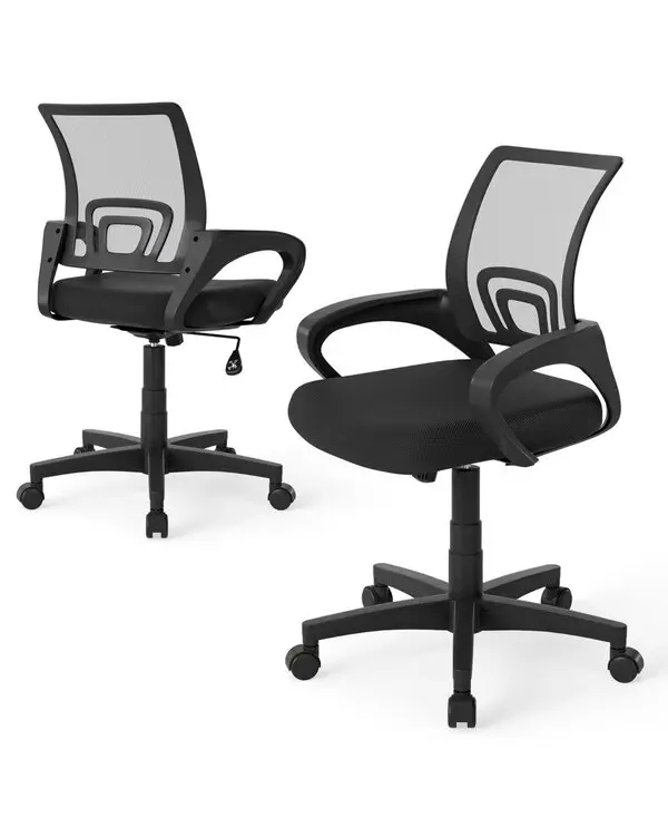 SLICKBLUE Mid Back Office Chair Mesh Ergonomic Lumbar Support
