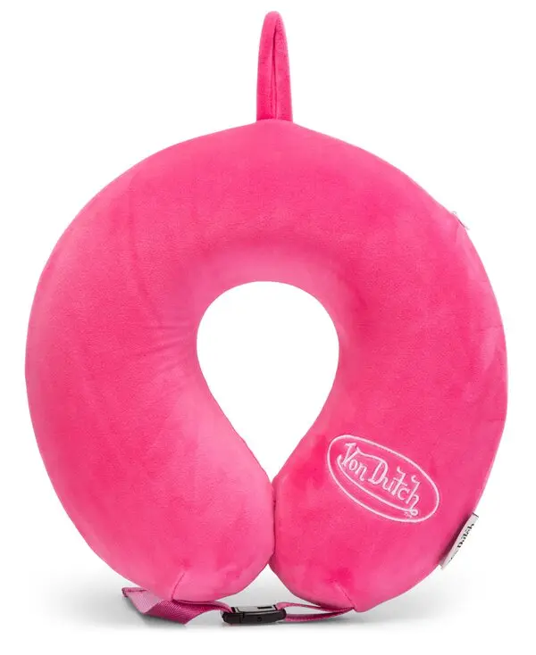 VON DUTCH Classic Memory Foam 11" Travel Neck Pillow - Pink