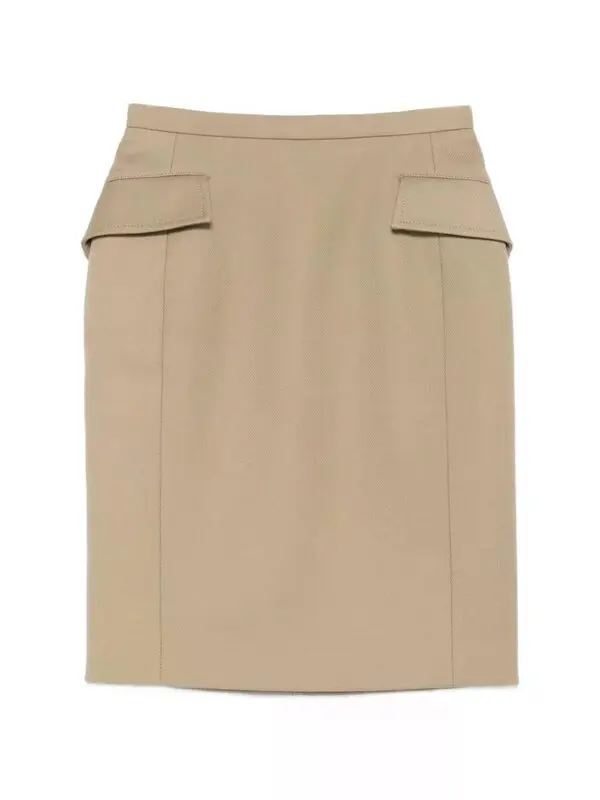N°21 Front-pocket Mini Skirt - Neutrals