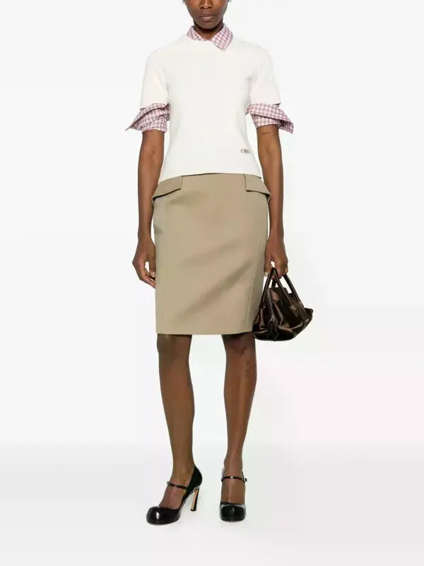 N°21 Front-pocket Mini Skirt - Neutrals