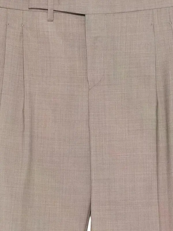 BRIGLIA 1949 Pleated Trousers With Cuffed Hem