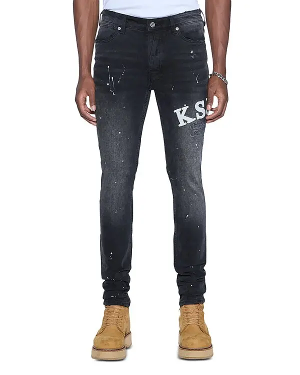Ksubi Van Winkle Skinny Fit Jeans In Powder Gray - Grey