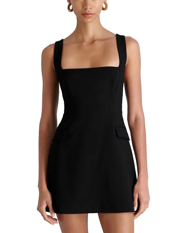 French Connection Whisper Cross Back Halter Mini Dress - Black