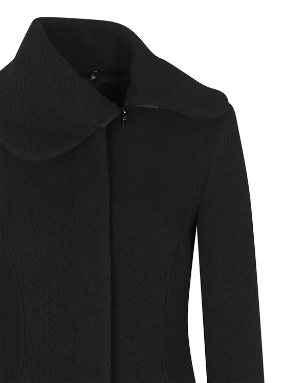 Emporio Armani Tricot Effect Coat With Detachable Collar