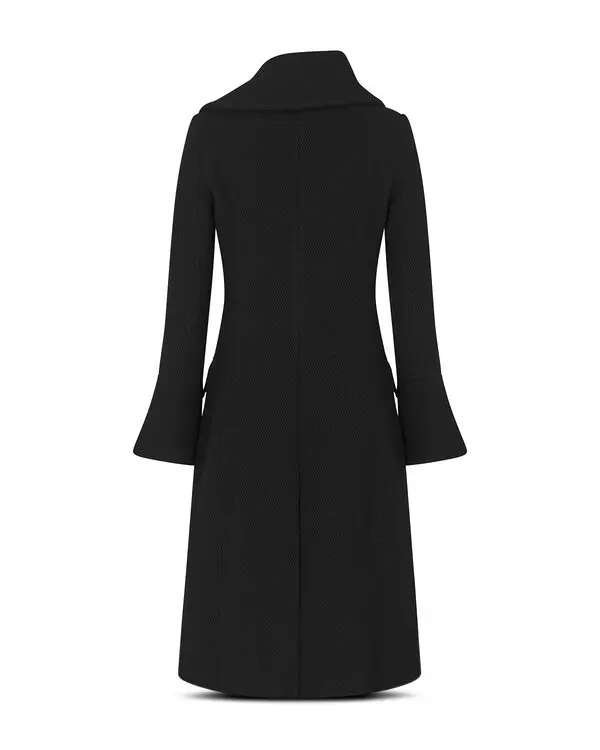 Emporio Armani Tricot Effect Coat With Detachable Collar