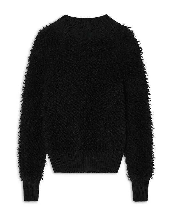 Emporio Armani Mock Neck Boucle Sweater