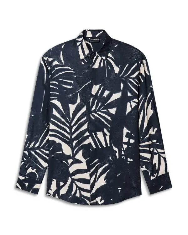 Emporio Armani Comfort Fit Leaf Print Shirt