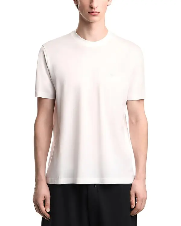 Emporio Armani Regular Fit Plain White Crewneck T-shirt - Off White