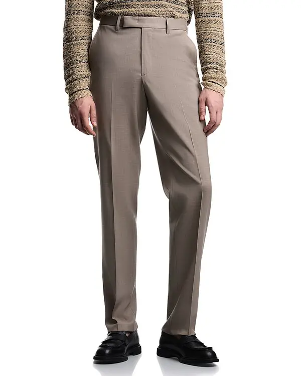 Emporio Armani Regular Fit Tropical Weave Trousers - Roasted Cashew