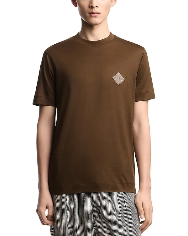Emporio Armani Regular Fit Crewneck Logo T-shirt - Brown