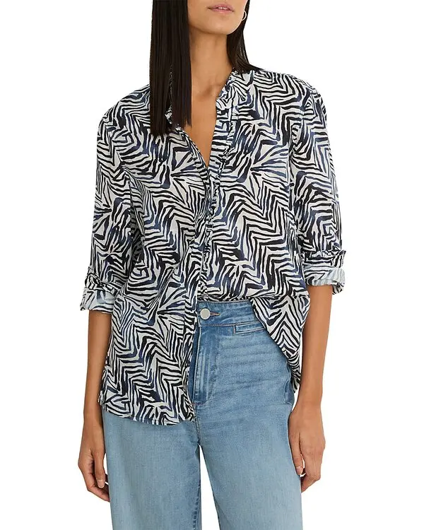 NIC+ZOE Inked Lines Shirt - Indigo Multi
