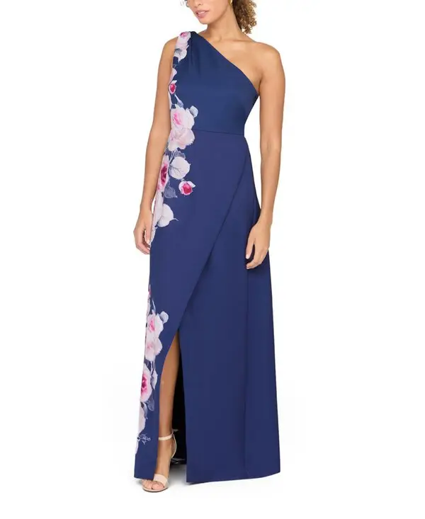 KAY UNGER Carissa One-shoulder Gown
