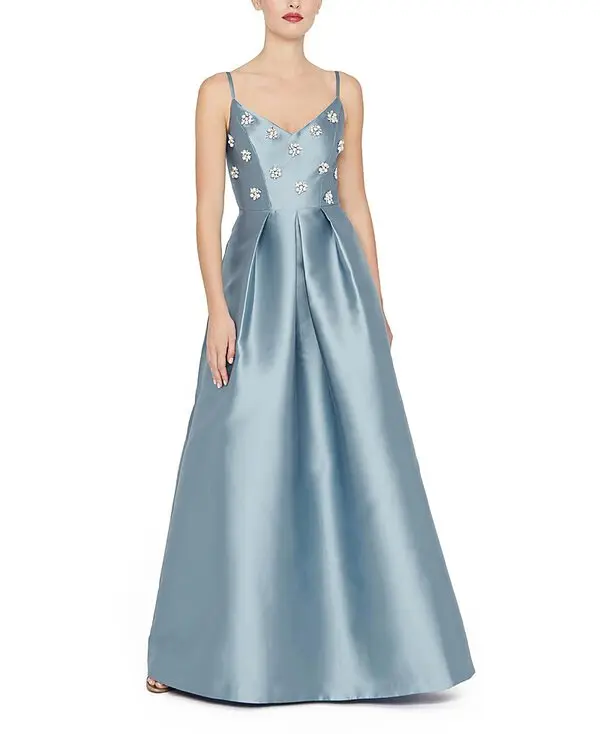 KAY UNGER Eloise Embellished Gown - Ice Blue