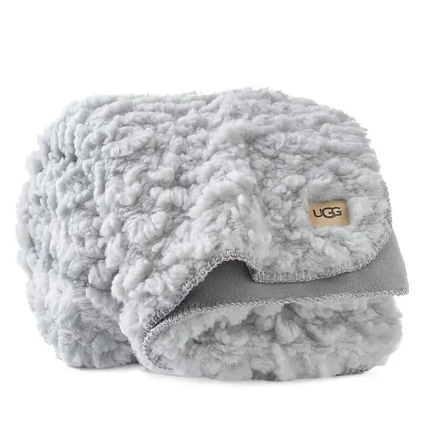 UGG Shira Textured Sherpa Throw Blanket - Stone