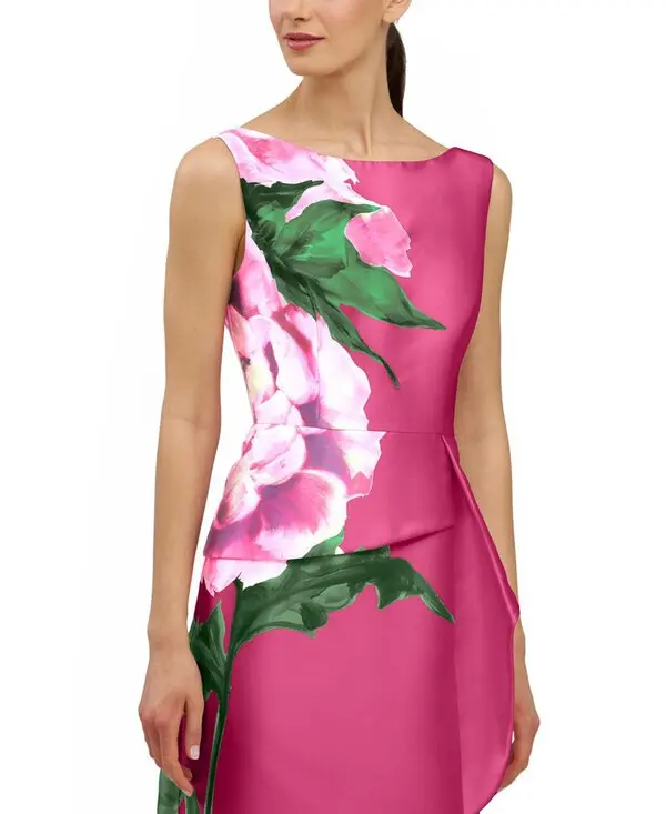 KAY UNGER Luciana Column Gown - Rose Bud