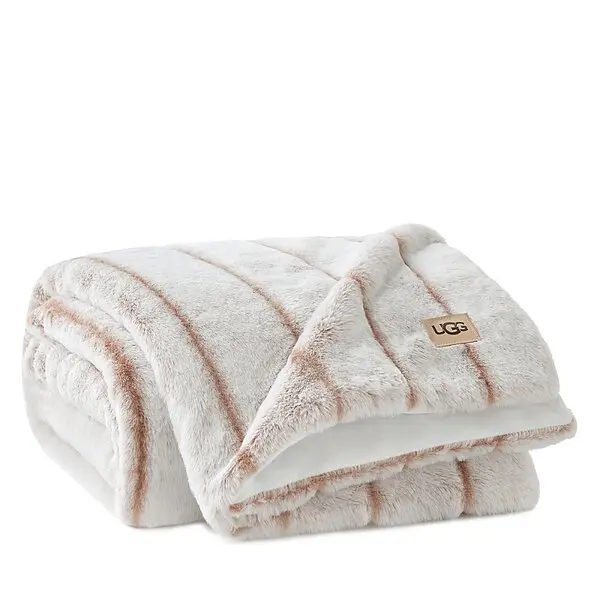 UGG Stasia Ribbed Plush Throw Blanket - Sandalwood