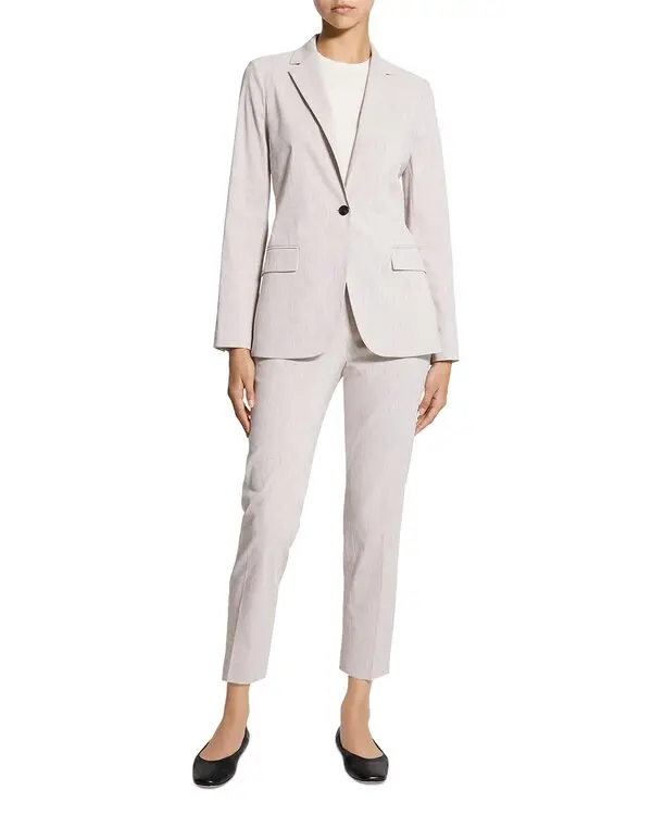 Theory Notched Lapel Staple Blazer - Cognac Multi