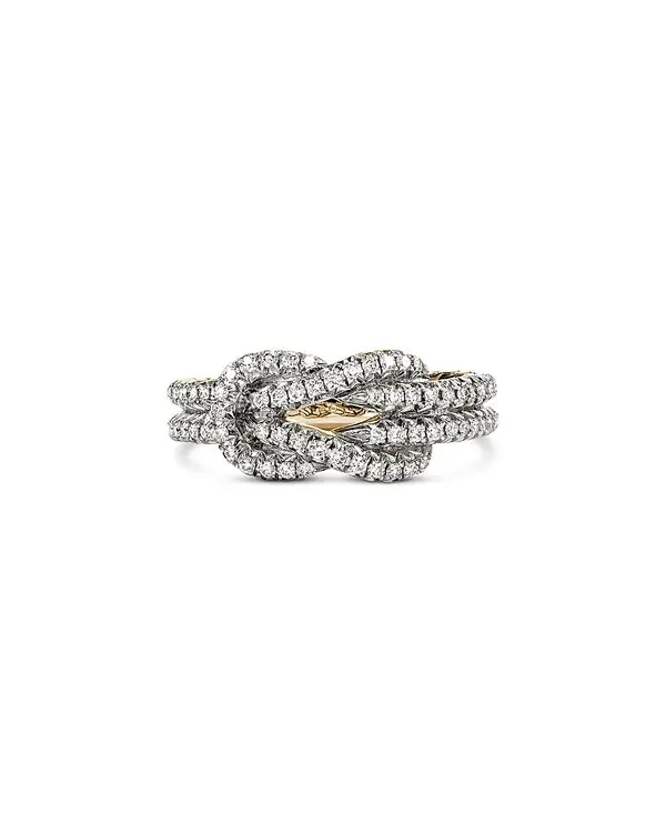 John Hardy 14k Yellow & White Love Knot Diamond Ring - Gold