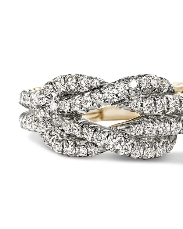 John Hardy 14k Yellow & White Love Knot Diamond Ring - Gold