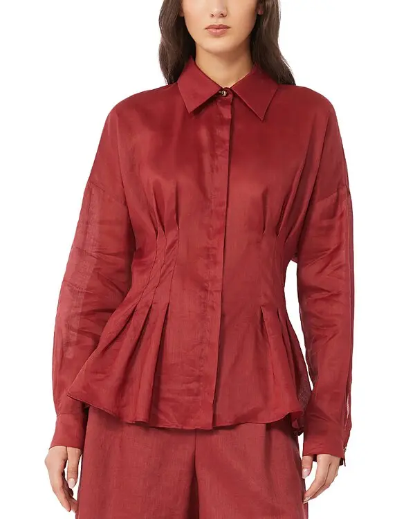 Max Mara Mstora Ramie Canvas Shirt - Brick Red