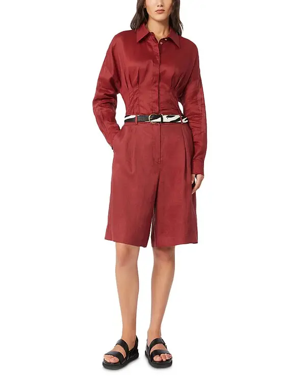 Max Mara Mstcaravan Wide Leg Bermuda Shorts - Brick Red