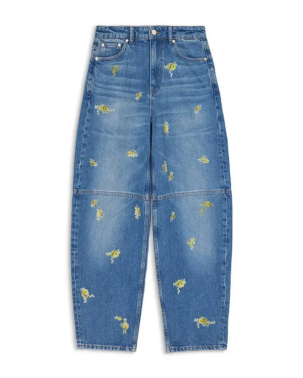 GANNI Stary High-rise Barrel Jeans - Light Blue