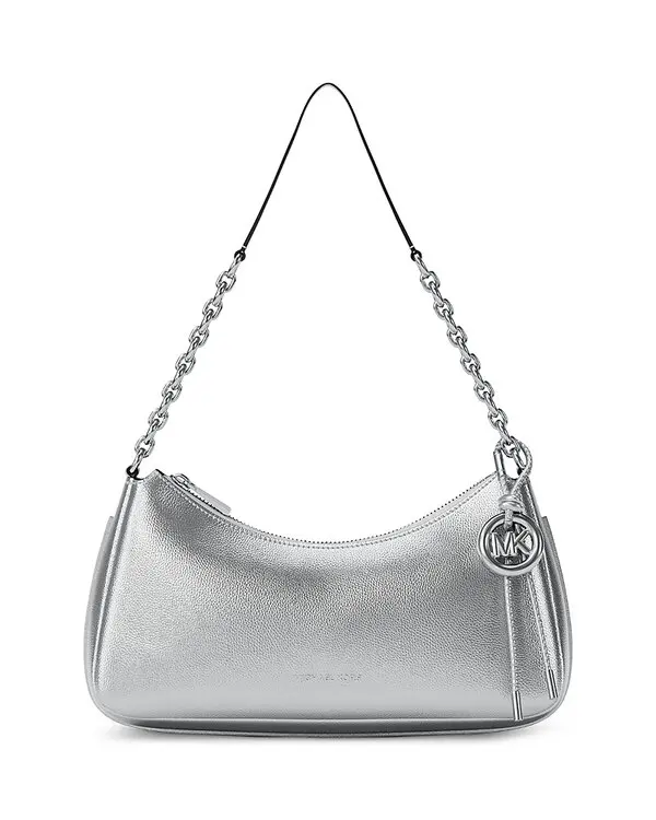 Michael Kors Nolita Medium Metallic Leather Pouchette - Silver