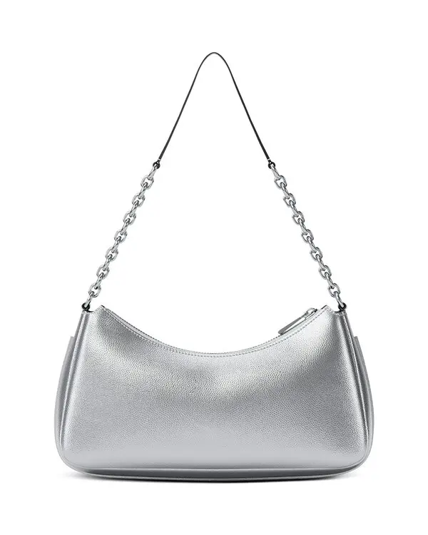 Michael Kors Nolita Medium Metallic Leather Pouchette - Silver