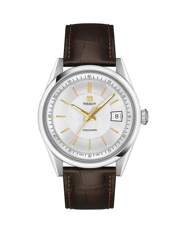 TISSOT Visodate Watch, 39mm - Brown