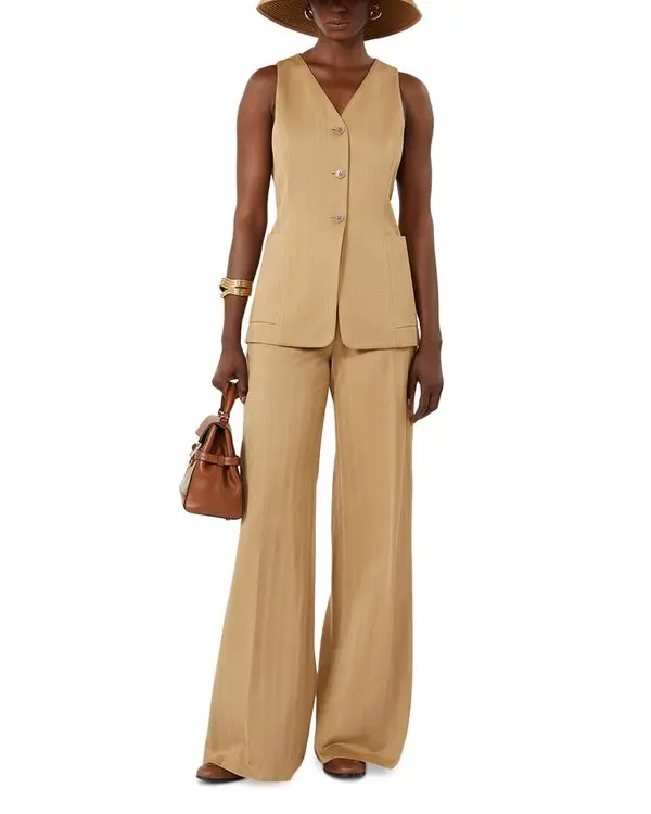 Max Mara Mxmfalla Single Breasted Gilet - Desert