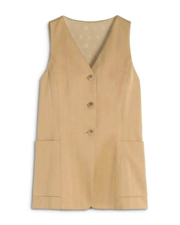 Max Mara Mxmfalla Single Breasted Gilet - Desert