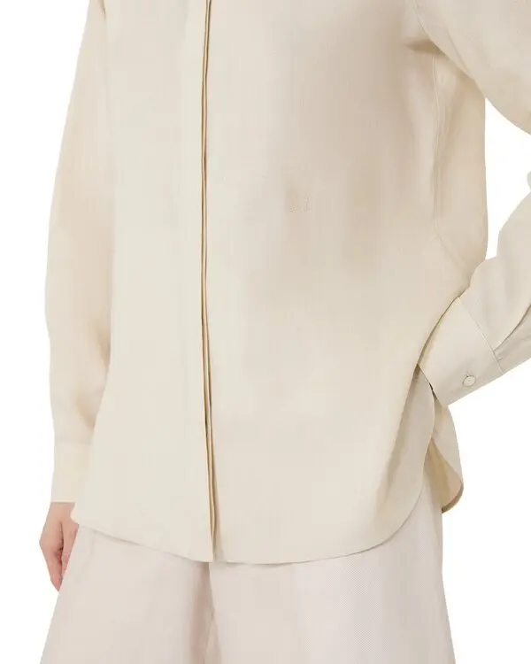 Max Mara Linen Button Down Shirt - Beige