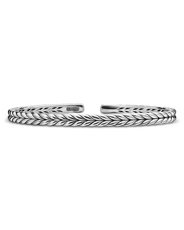 David Yurman Chevron Flex Bracelet In Sterling 5.2mm - Silver