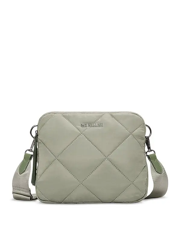 Mz Wallace Madison Small Quilted Crossbody Bag - Agave Green/silver