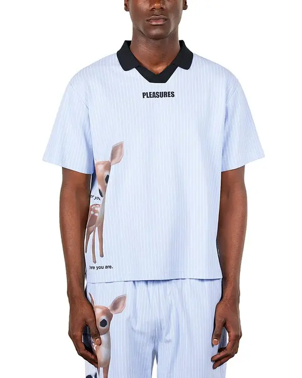 PLEASURES Relaxed Fit Wherever You Go Graphic Polo Shirt