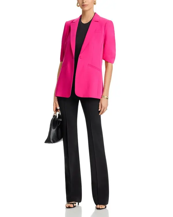 Cinq À Sept Short Sleeve Khloe Blazer - Beetroot Purple