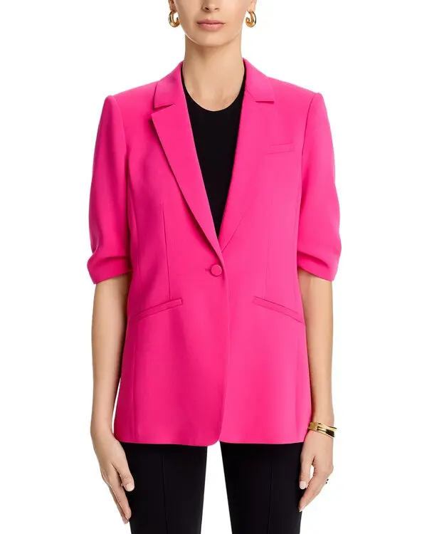 Cinq À Sept Short Sleeve Khloe Blazer - Beetroot Purple
