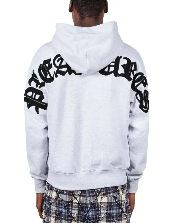 PLEASURES Relaxed Fit Logo Zip Hoodie - Heather