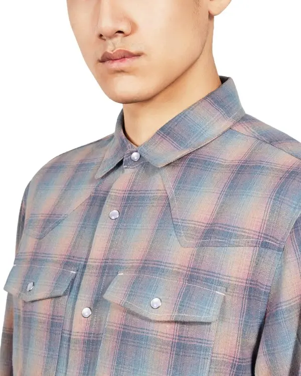 PLEASURES Sender Relaxed Fit Plaid Shirt