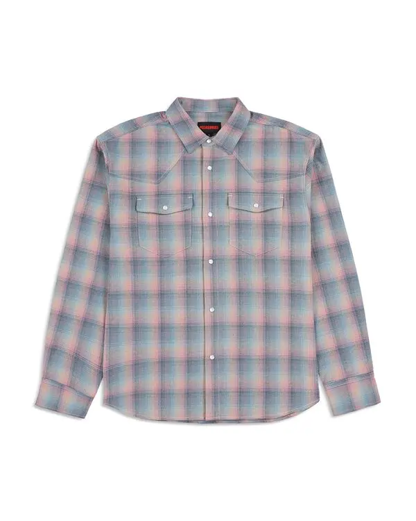 PLEASURES Sender Relaxed Fit Plaid Shirt
