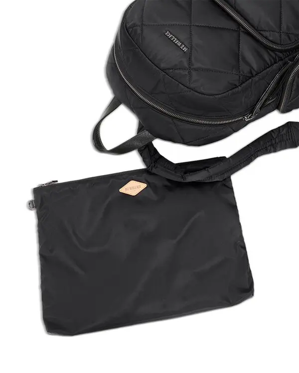 Mz Wallace Madison Extra Large Quilted Nylon Backpack - Black/black